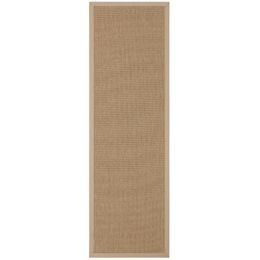 Teppich Dekowe, B:80cm H:7mm L:250cm, beige, Kunstfaser, Wohnzimmer, Teppiche, "Naturino Rips", Flachgewebe, Sisal-Optik, mit Bord&uuml;re, In- und