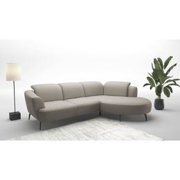 Sit & More Ecksofa SIT & MORE, B:309cm H:87cm T:199cm, grau, 95% Polyester, 5% Polyamid, Wohnzimmer, Sofas, "Zoe", ink.Sitztiefenverstellung, wahlweise mit