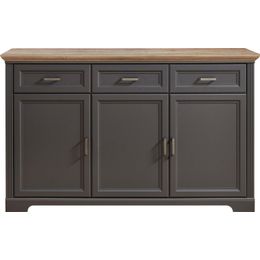 Sideboard Innostyle, B:166cm H:102cm T:48cm, grau, Holzwerkstoff, MDF, Wohnzimmer, Sideboards, "Jasmin", Breite 166 cm, 3 Holzt&uuml;ren, 3 Schubk&auml;sten