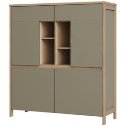 Highboard Home Affaire, B:111cm H:125cm T:39cm, grau, Wohnzimmer, Sideboards, "Stranda, moderner Schrank, Stauraumelement im Scandic-Style", elegante