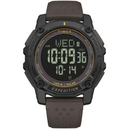 Timex Herren Chronograph "RIDGE SOLAR", braun, Armbanduhren, Solar Armbanduhr,Herrenuhr,digital,Silikonarmband,Stoppfunktion,Datum