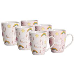 Ritzenhoff & Breker Becher "Becher Unicorn 350 ml 6er Set bunt", bunt, RITZENHOFF & BREKER, Trinkgefäße