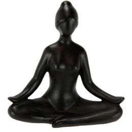 Dekofigur I.GE.A., B:16cm H:17cm, schwarz, Keramik, Wohnzimmer, Dekofiguren, "Yoga-Frau", 2er Set, Yogafigur, Yogaskulptur
