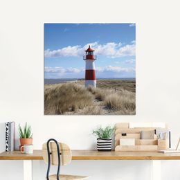 Glasbild Artland, B:50cm H:50cm, blau, Glas, K&uuml;che, Bilder, "Leuchtturm Sylt", in verschiedenen Gr&ouml;&szlig;en