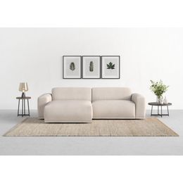 Ecksofa Trendmanufaktur, B:255cm H:72cm T:160cm, grau, 100% Polyester, Wohnzimmer, Sofas, "Braga, mit hochwertigem Kaltschaum, L-Form, in Cord