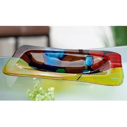 Dekoschale "Murano", B/H/T: 50cm x 7cm x 30cm, bunt, CASABLANCA BY GILDE, Dekoschalen, durchgef&auml;rbt; handgefertigt
