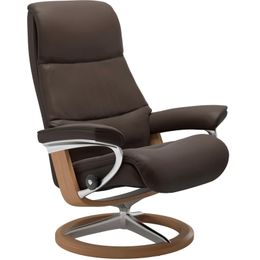 stressless "View" Set, Relaxsessel mit Hocker, mit Signature Base, Gr&ouml;&szlig;e M,Gestell Eiche