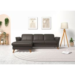 Sit & More Ecksofa SIT & MORE, B:245cm H:91cm T:178cm, grau, 100% Polyester, Wohnzimmer, Sofas, "Romero L-Form", wahlweise mit oder ohne Relax-Funktion,