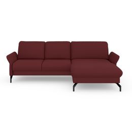 Sit & More Ecksofa SIT & MORE, B:253cm H:84cm T:165cm, rot, Wohnzimmer, Sofas, "Fashion L-Form", wahlweise mit Kopfteilverstellung und Vorziehsitz, motorisch
