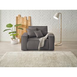 Loveseat OTTO HOME, B:120cm H:85cm T:86cm, grau, Bezugstoff 100% PES ;Atmungsaktives Gewebe ;Easy Clean ;Gramatur 340g/qm +/- 5%, Sessel, "FINNLEY,