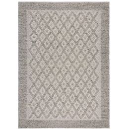 Teppich FLAIR RUGS, B:160cm H:3mm L:230cm, grau, Polyester, Wolle, Wohnzimmer, Teppiche, "Minerals mit Diamantmuster", mit Diamantbord&uuml;re, aus