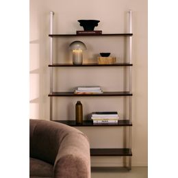 Ablageregal, B:90cm H:175cm T:35cm, braun, LeGer Home by Lena Gercke, Holzwerkstoff, Regale, "Aninnar", f&uuml;nf Einlegeb&ouml;den aus Eschenholzfurnier,