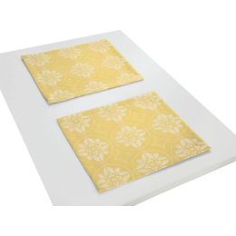 Platzset Adam, B:30cm L:40cm, gelb, Obermaterial: 100% Baumwolle, Platzsets, "Romantic Puligny Light"