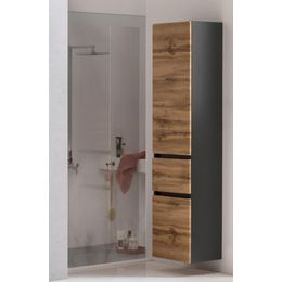 Seitenschrank Welltime, B:40cm H:180cm T:35cm, grau, Holzwerkstoff, Schr&auml;nke, "Kaunas", 40 cm breit, mit Schubkasten, Soft-Close-Funktion