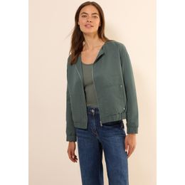 Cecil Damen Blouson, grün, Gr. XL, unifarben, Web, Obermaterial: 56% Baumwolle, 44% Polyester; Futter: 100% Polyester, Jacken, mit Elastiksaum