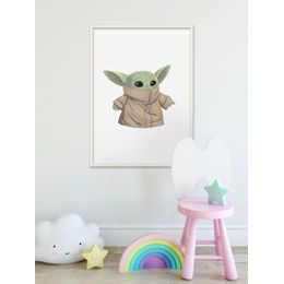 Komar Bild "Mandalorian The Child Cutie", B/H/T: 30cm x 40cm, Bild Disney Star Wars, 1 Stk., bunt, Wohnzimmer, Bilder, Wandbild zur Dekoration im