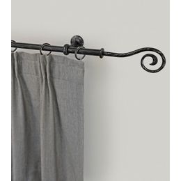 Gardinenstange Garesa, L:400cm &Oslash;:16mm, schwarz, Metall, Gardinenstangen, "ESPERANCA", rustikale Vorhanggarnitur, verl&auml;ngerbar, Eisen, Endk. Spirale