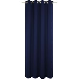 Vorhang WIRTH, B:130cm H:235cm, blau, Baumwolle, Polyester, Wohnzimmer, Gardinen, "Newbury", nach Ma&szlig;