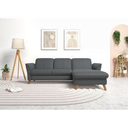 Sit & More Ecksofa SIT & MORE, B:245cm H:91cm T:178cm, grau, 100% Polyester, Wohnzimmer, Sofas, "Romero L-Form", wahlweise mit oder ohne Relax-Funktion,
