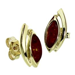 OSTSEE-SCHMUCK Damen Paar Ohrstecker "OSTSEE-SCHMUCK Ohrstecker Rana Ohrstecker Rana", 15 x 7mm, Gelbgold 333, gelb, Gelbgold 333, Ohrringe