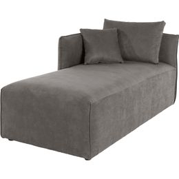 Ottomane OTTO HOME, B:90cm H:74cm T:172cm, grau, Samtoptik (100% Polyester);Struktur (100% Polypropylen);Webstoff (100% Polyester);Struktur fein