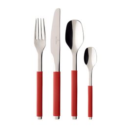 Villeroy & Boch VILLEROY & BOCH Besteck-Set "Tafelbesteck S+ Cranberry 24er Set rot"rot, Essbesteck-Sets