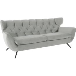 3-Sitzer 3C CANDY, B:225cm H:94cm T:95cm, silber, Samt-Optik (100% Polyester), Sofas, "Beatrice, extravagantes Megasofa, bequem, K&uuml;chensofa", mit