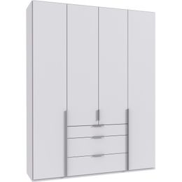 Drehtürenschrank wimex, B:180cm H:236cm T:58cm, weiß, Holzwerkstoff, Schränke, "Mugano", wahlweise mit oder ohne Spiegel, mit Schubladen