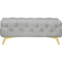 Polsterhocker Home Affaire, B:120cm H:45cm T:80cm, silber, Struktur (100% Polyester);Samtoptik (100% Polyester), Hocker, "Amaury",