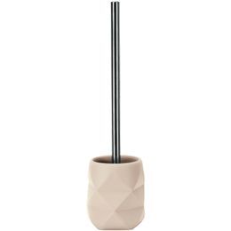 WC-Garnitur Kleine Wolke, B:10,6cm H:39cm L:10,6cm, beige, Polyresin (Kunststein), Reinigungsb&uuml;rsten, "Crackle"