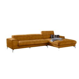 Ecksofa W.Schillig, B:343cm H:70cm T:193cm, gelb, Stoff S37 (100% Polyester): Luxus-Microfaser in Lederoptik, Wohnzimmer, Sofas, "piedroo, Designsofa
