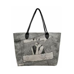 DOGO Damen Weekender "Weekender Schultertaschen Go Back To Being Yourself Damen", grau, Lacklederimitat, Taschen, Handgefertigt