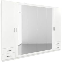 Dreht&uuml;renschrank Rauch, B:270cm H:210cm T:54cm, wei&szlig;, Holzwerkstoff, Schr&auml;nke, "Dreht&uuml;renschrank Schrank Garderobe W&auml;scheschrank Schlafzimmer FLEXX",