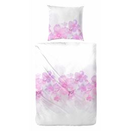 Bettw&auml;sche Primera, pink, Mako-Satin, Obermaterial: 100% Baumwolle, Bettw&auml;sche, "Zelis", mit romantischen Blumen