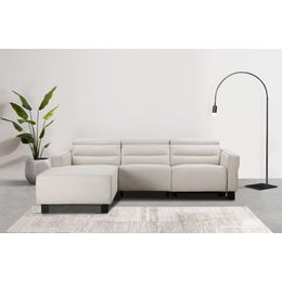 Ecksofa Home Affaire, B:263cm H:97cm T:179cm, beige, Wohnzimmer, Sofas, "Carpari, L-Form, 263 cm, manuelle o. elektrische Relaxfunktion", USB A/C und