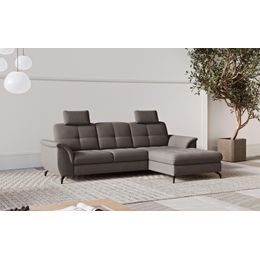 Sit & More Ecksofa SIT & MORE, B:262cm H:92cm T:164cm, grau, 100% Polyester, Wohnzimmer, Sofas, "Zora", wahlweise mit Bettfunktion und Bettkasten