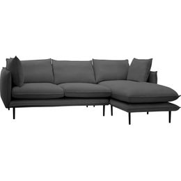 Ecksofa Home Affaire, B:255cm H:88cm T:103cm, grau, Struktur fein (100% Polyester);Filzoptik (100% Polester), Wohnzimmer, Sofas, "Somba L-Form", mit