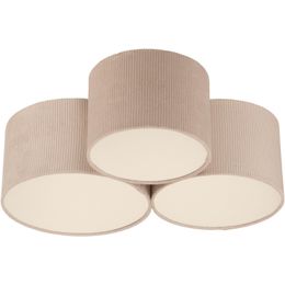 JUST LIGHT Deckenleuchte "GREEN DURO", 3, Ø 40cm H: 23cm, 1 Stk., beige, Wohnzimmer, Leuchten, ExklusiveE27