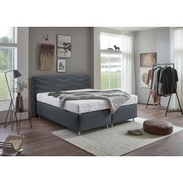Boxspringbett, B:175cm L:210cm, grau, Westfalia Schlafkomfort, Bezug Bett: Microvelours (100% Polyester) oder Feinstruktur (100% Polyester);Bezug