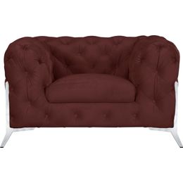 Chesterfield-Sessel Home Affaire, B:125cm H:75cm T:97cm, rosa, Struktur (100% Polyester9;Samtoptik (100% Polyester), Sessel, "Amaury Sessel",