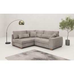 Ecksofa MR. COUCH, B:227cm H:68cm T:190cm, grau, Dolce (100% Polyester), Wohnzimmer, Sofas, "Hilla L-Form, bis 140 kg belastbar", mit