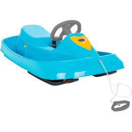 Jamara Kinder Bob "Snow Play Bob Ralley 100 cm, mit Lenkrad und Bremse"blau, Kunststoff, B:57cm H:36cm L:100cm, Schlitten