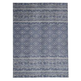 Teppich Kayoom, B:120cm H:8mm L:170cm, blau, Polyester, Wohnzimmer, Teppiche, "Sunny 110", Besonders pflegeleicht. Im Innen- und Au&szlig;enbereich