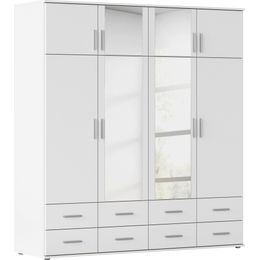 Kleiderschrank Rauch, B:180cm H:194cm T:53cm, wei&szlig;, Schlafzimmer, Schr&auml;nke, "Kemi", mit Spiegel