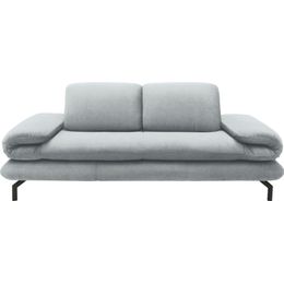 2-Sitzer, B:224cm H:83cm T:98cm, silber, LOOKS by Wolfgang Joop, 100% Polyester, Sofas, "LOOKS by Wolfgang Joop 2-Sitzer-Sofa >>LOOKS XIII<<",