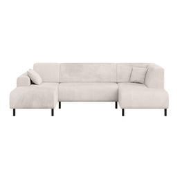 Wohnlandschaft Home Affaire, B:300cm H:81cm T:163cm, beige, 100% Polyester, Sofas, "ARROS U-Form mit Wellenunterfederung, Ma&szlig;e B/T/H: 300/163/81 cm",