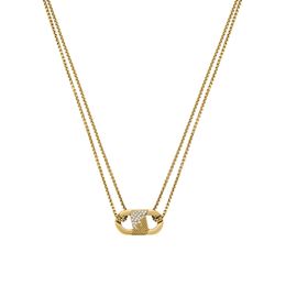 Emporio Armani Damen Kette mit Anhänger "Schmuck Geschenk Edelstahl", Edelstahl, L: 45 B: 2mm, gold, Edelstahl, B:2mm, Halsketten, mit Glasstein