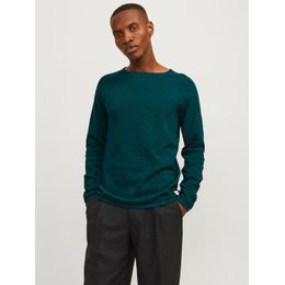 Jack & Jones JACK & JONES Herren Rundhalspullover "JJEHILL KNIT CREW NECK NOOS", grün, Gr. XS, meliert, Strick, Obermaterial: 100% Baumwolle, Pullover, mit
