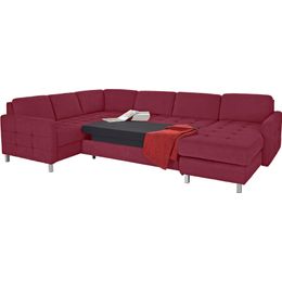 Sit & More Wohnlandschaft SIT & MORE, B:292cm H:80cm T:87cm, rot, Struktur (100% Polyester);Kunstleder SOFTLUX;Luxus-Microfaser ALTARA NUBUCK (100% Polyester),
