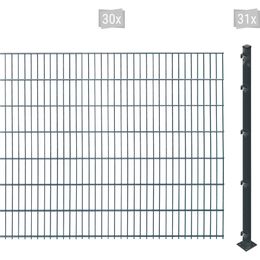 Arvotec Doppelstabmattenzaun "ESSENTIAL 143 zum Aufschrauben", H/L: 143cm x 60m, Pfosten: 31 Stk., grau, Zaunelemente, Zaunhöhe 143 cm, Zaunlänge 2 -